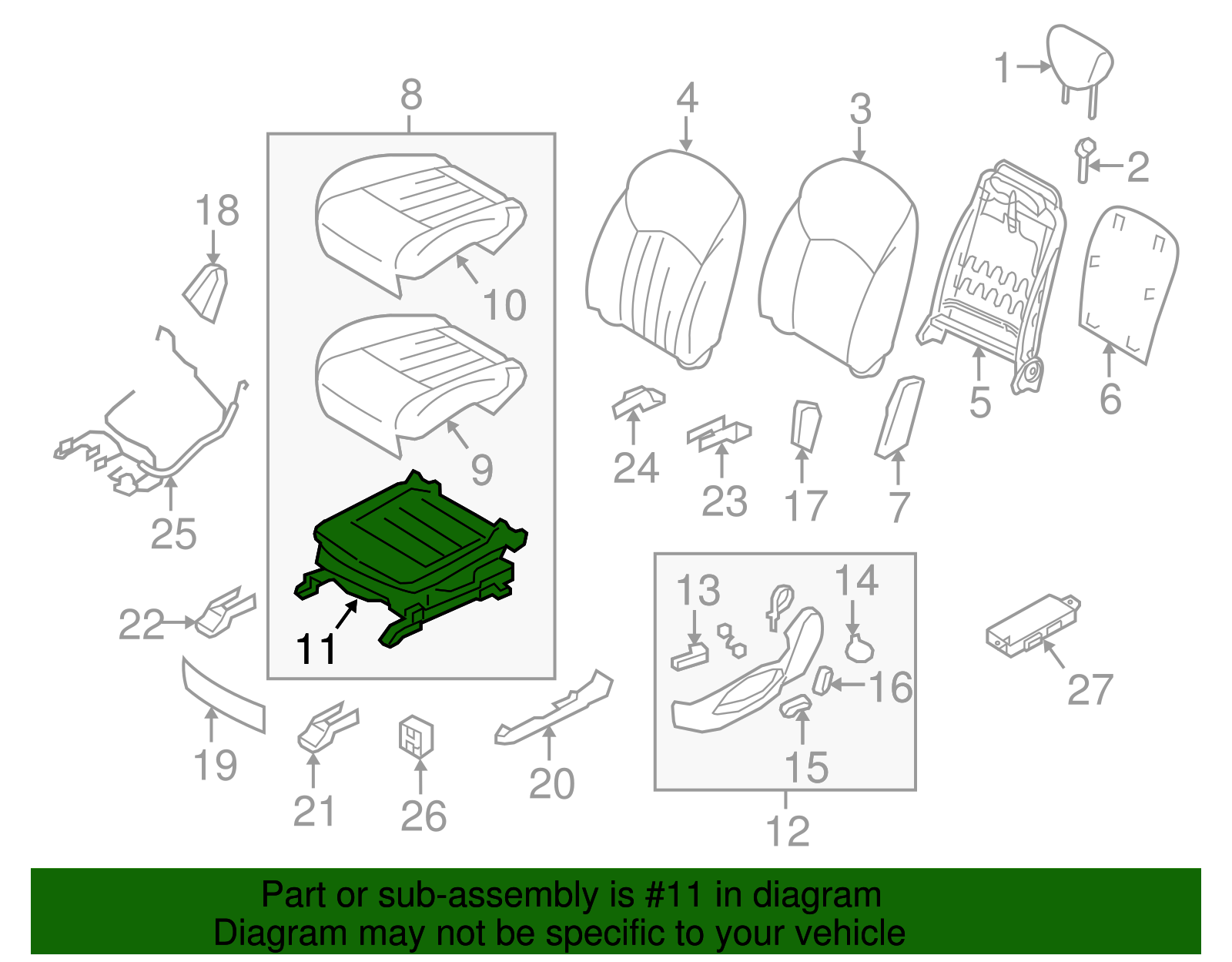 2011-2017 Infiniti Cushion Frame 87351-1BT0A | Faulkner Infiniti of ...