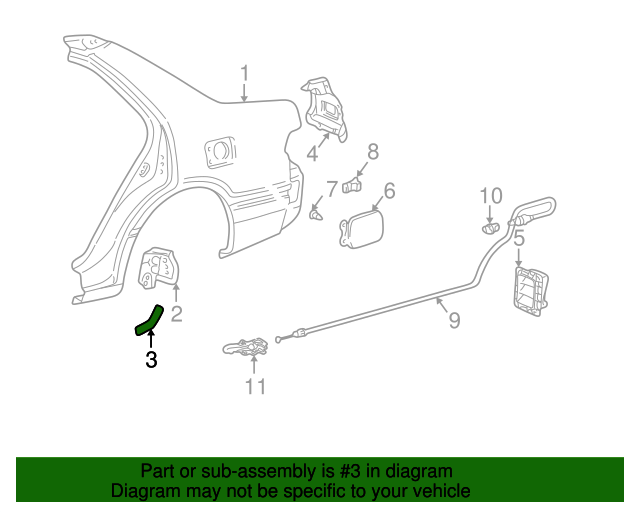 2002-2006 Toyota Camry Quarter Panel Protector 58747-AA010 | Toyota ...