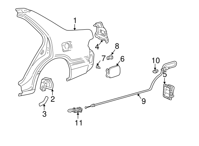 2002 2006 Toyota Camry Quarter Panel Protector 58748 Aa010 Toyota