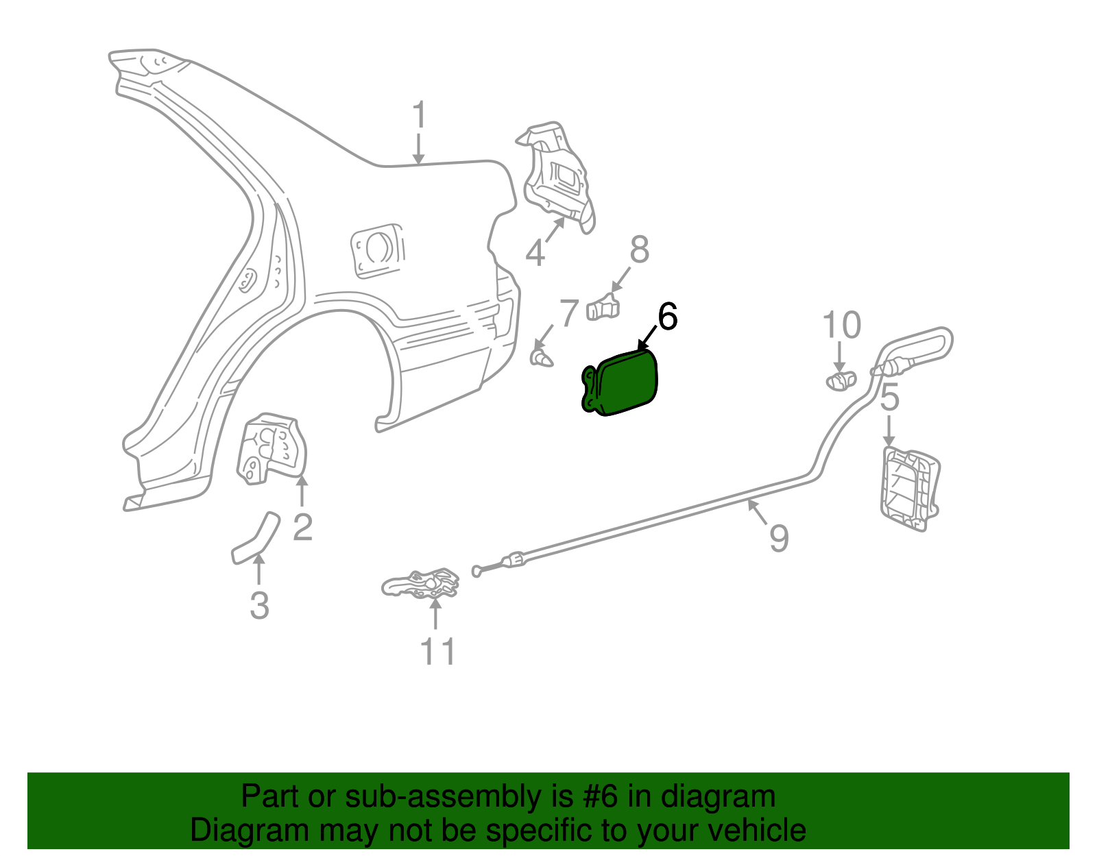 77350-33080 - Fuel Door - 2002-2006 Toyota Camry | Toyota Parts Delivered