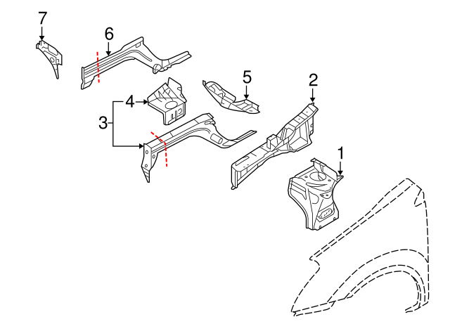 2008-2015 Nissan Apron Assembly - Passenger Side (RH) 64120-JM00A ...