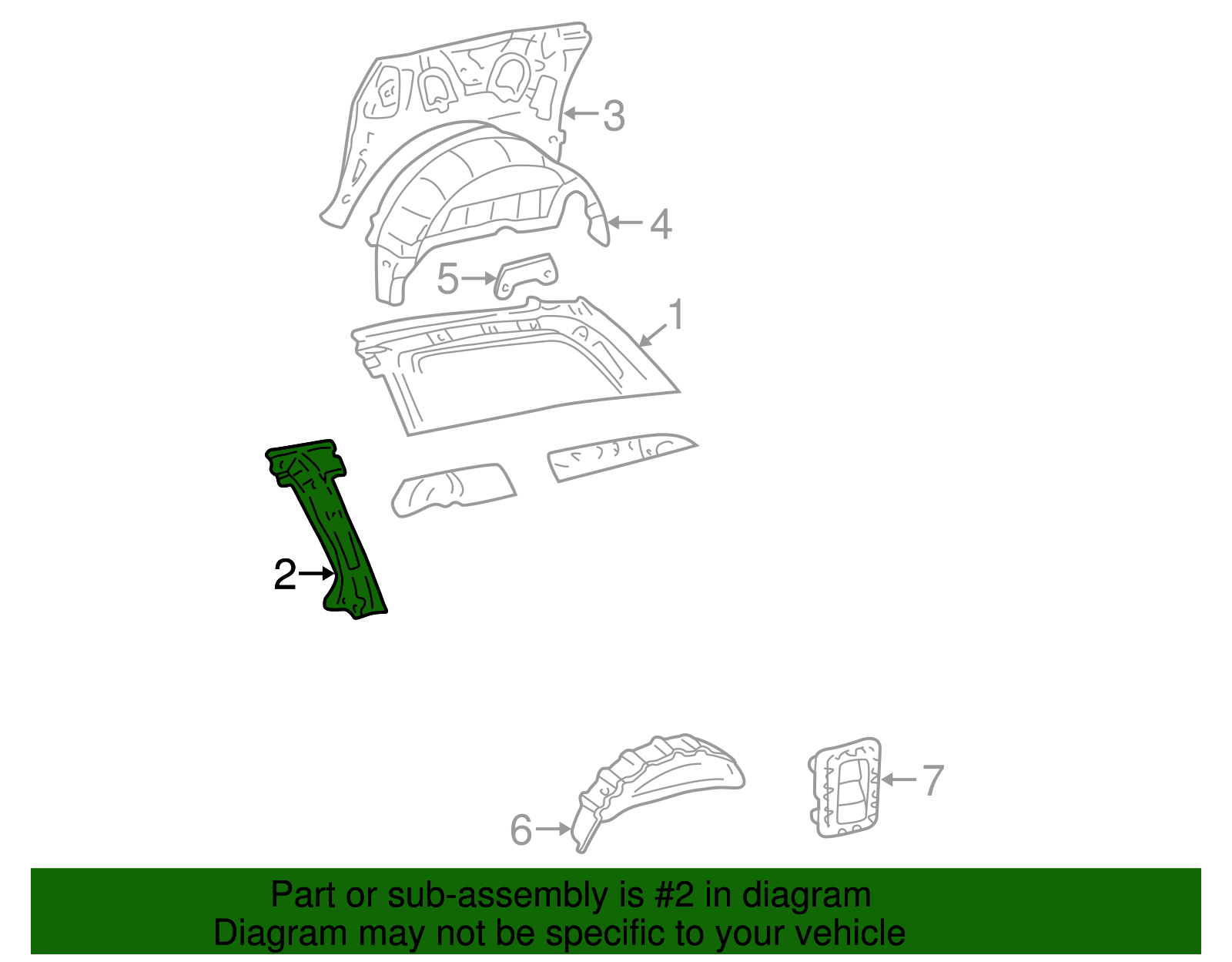 1998-2000 Toyota Sienna Pillar Reinforced 61708-08010 | Sparks Parts