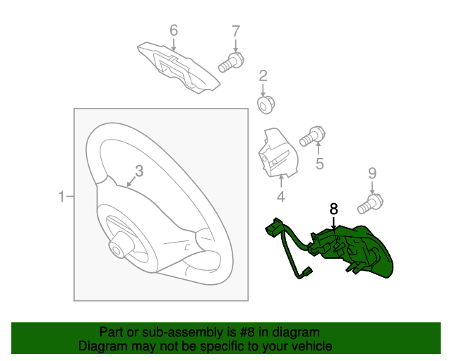 84247-74030-C0 - Switch Steering Pad - 2012-2015 Scion iQ | OEM Genuine ...