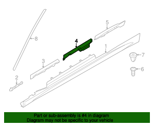 51777285791 - 2014-2020 BMW Rocker Molding Support (51-77-7-285-791 ...
