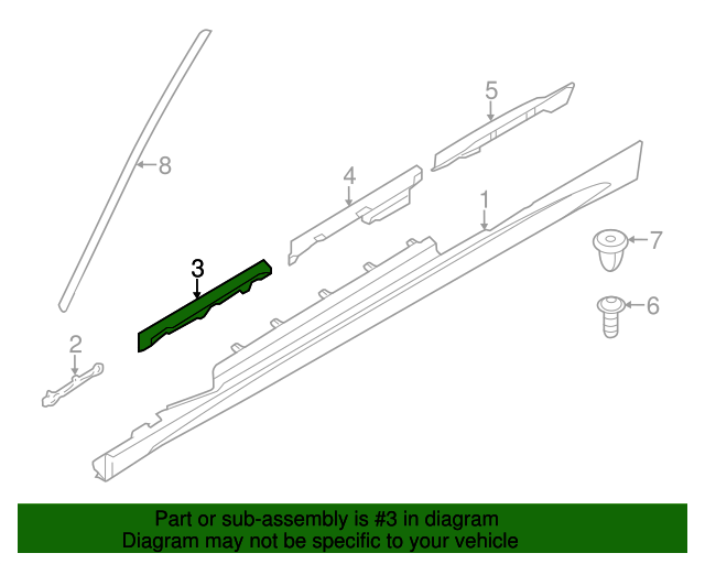 51777374523 - 2015-2020 BMW M4 Rocker Molding Support (51-77-7-374-523 ...