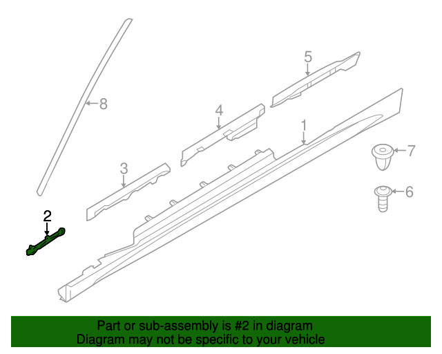51777294887 - 2014-2020 BMW Rocker Molding Support (51-77-7-294-887 ...
