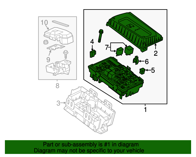 2014-2015 Chevrolet Volt Front Compartment Fuse Block 22870070 | GM ...