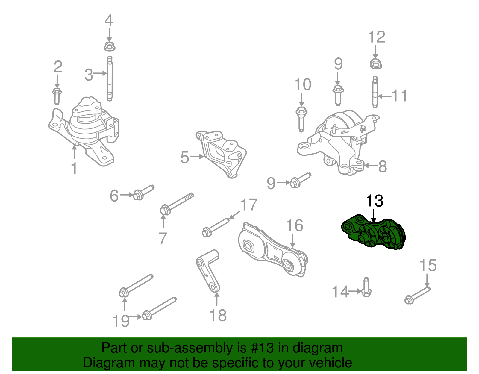 2010-2019 Ford Engine Support Rod AA5Z-6068-B | TascaParts.com