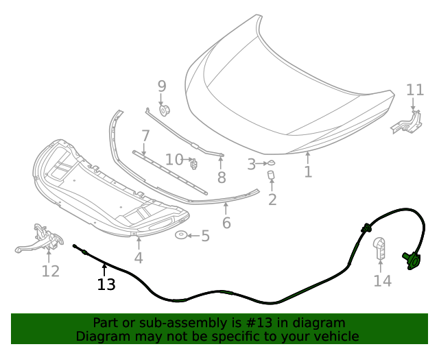2021-2024 Nissan Rogue Release Cable 65621-6RR0A | My Nissan Part