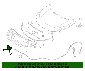 2021-2023 Nissan Rogue Hood Latch 65601-6RA0A | QuirkParts