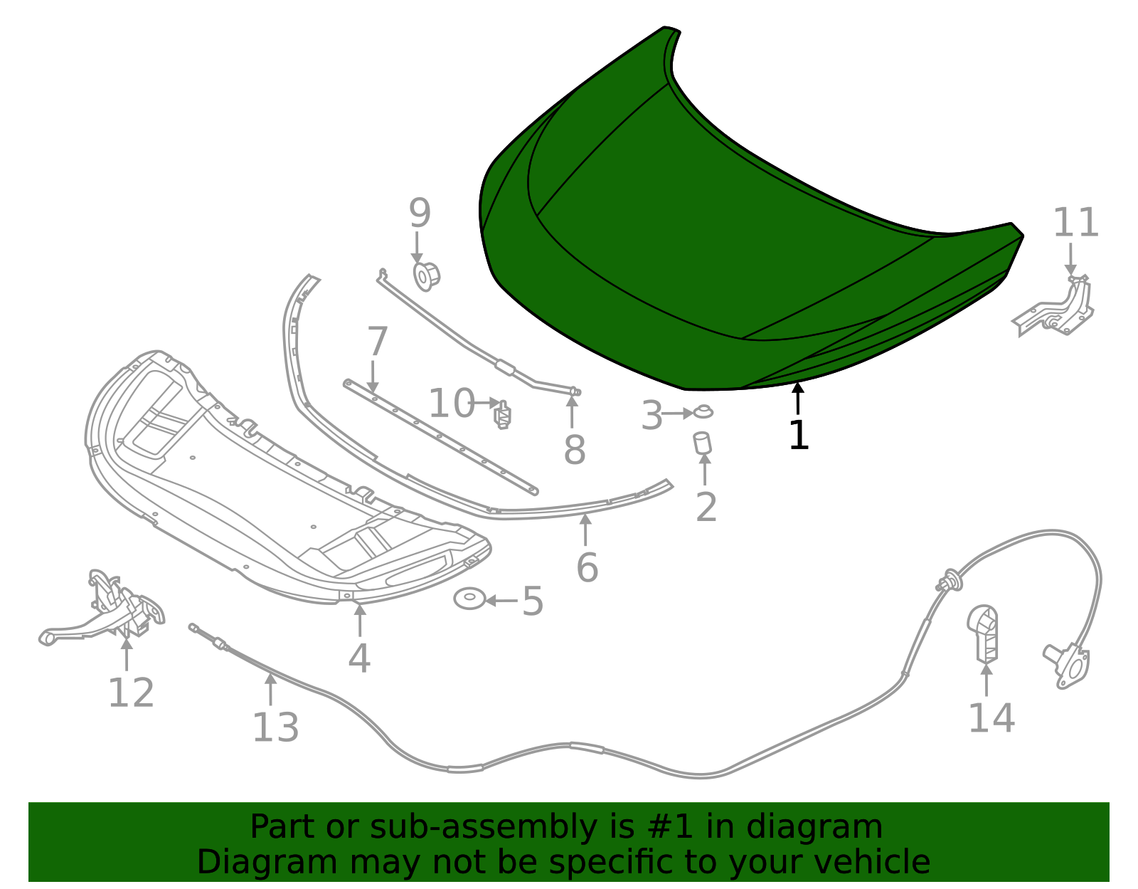 2021-2025 Nissan Rogue Hood 65100-6RR0B | TascaParts.com