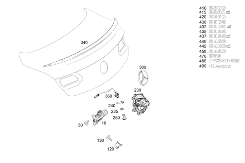 Rear Lid Latch-Type Lock, Rear Lid Attachment Parts for 2024 Mercedes ...