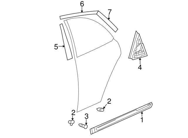 2001-2006 Hyundai Elantra Side Molding 87721-2D200-CA | OEM Parts Online