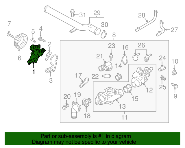 25100-3C131 - Water Pump 2010-2018 Kia | Kia.Parts Store