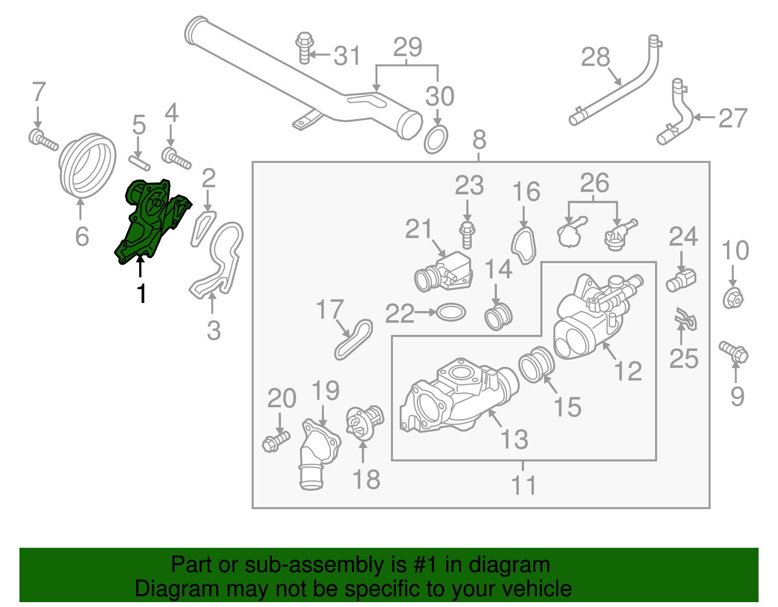 2010-2018 Kia Water Pump 25100-3C131 | OEM Parts Online