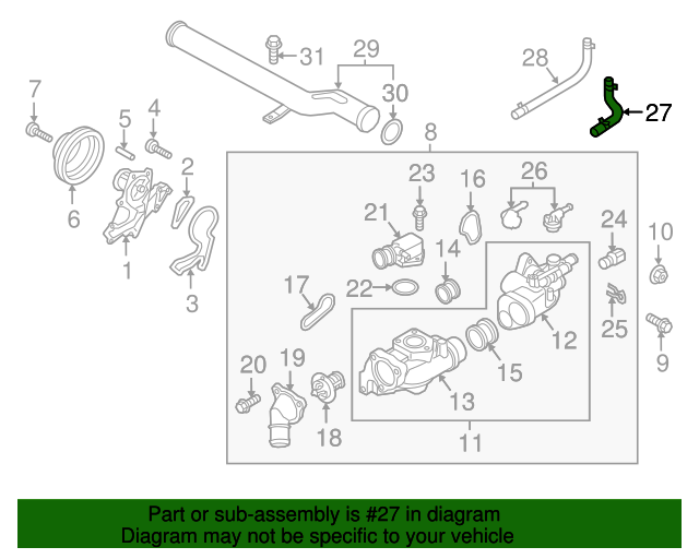 25468-3CAC0 - Engine Coolant Hose 2014-2023 Kia | Kia.Parts Store