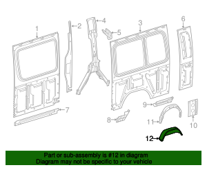 906-616-02-75 - Wheelhouse Panel 2010-2021 Mercedes-Benz | Mercedes ...