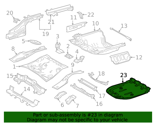 2019-2024 Lexus ES350 Floor Pan Splash Shield 58415-06130 ...