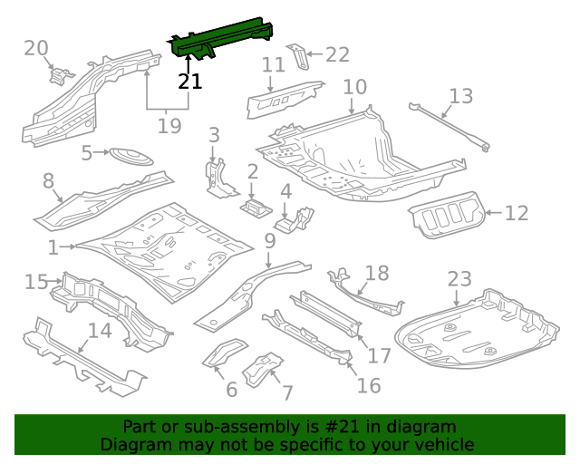 57604-06050 - Frame Rail End 2019-2023 Lexus | AutoNationParts.com