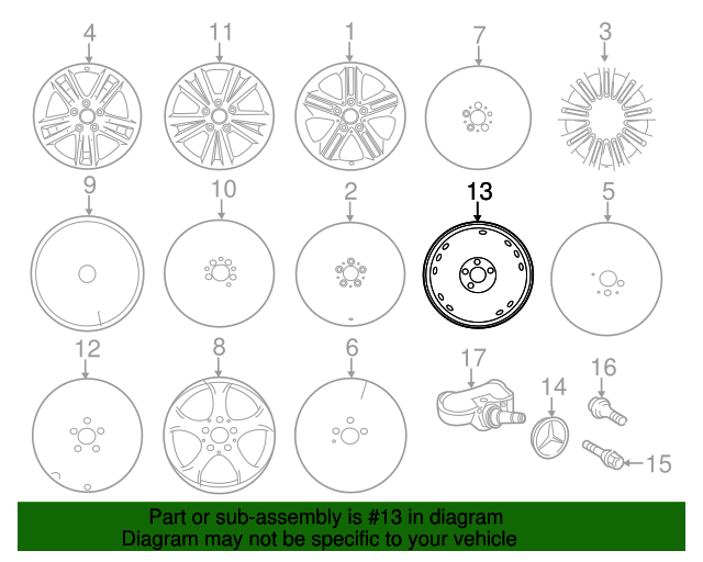 207-401-01-02-9765 - Alloy Wheel - 9-Twin Spoke - 17inch - Painted 2010 ...
