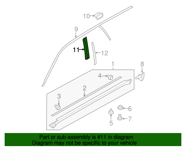 2005-2009 Subaru Pillar Cover - Driver's Side (LH) 63563AG01A ...