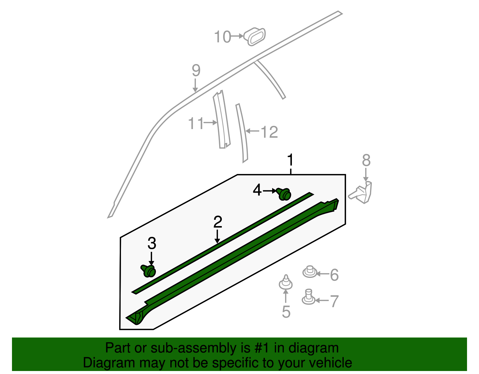 91112AG34A - Rocker Molding 2005-2009 Subaru | Subaru Factory Parts Online