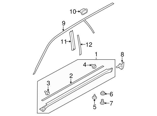 2005-2009 Subaru Pillar Cover 63563AG00A | OEM Parts Online