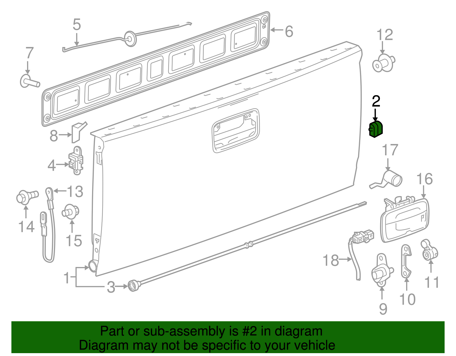 2014-2022 GM Pickup Box Tailgate Hinge Bushing 84331136 | Courtesy Parts