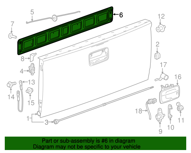 2015-2022 GM Pickup Box Tailgate Access Hole Cover Panel 52021554 GM ...