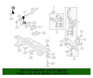 1998-2004 Acura Washer, Front Radius Rod 51399-S0A-000 | OEM Parts Online