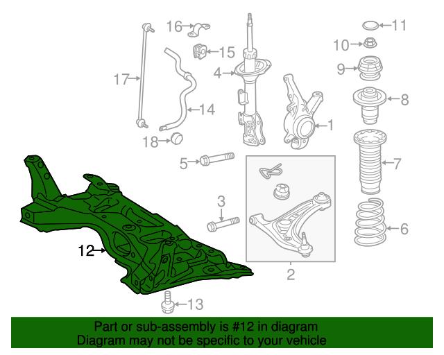 51201-52087 - Cross-Member - 2007-2019 Toyota | OEM Genuine Toyota Parts