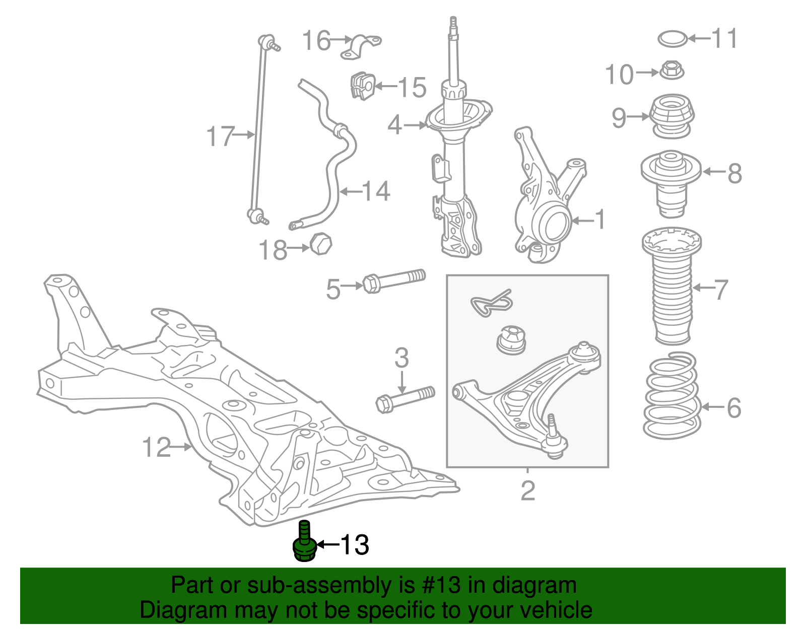 2007-2019 Toyota Suspension Cross-Member Bolt 90119-12391 | Toyota ...