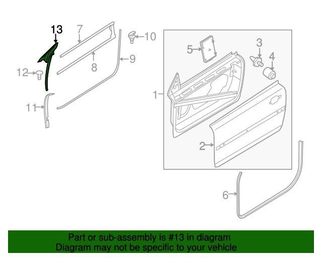 2010-2013 Volvo C70 Sealing Strip - Driver's Side (LH) 31256558 ...