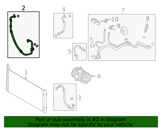 Genuine A/C Refrigerant Suction Hose for 2020-2022 Land Rover Discovery ...