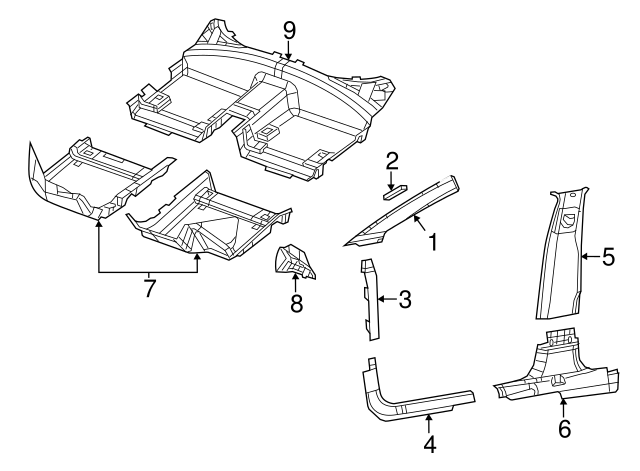 2015-2017 Chrysler 200 Cowl Kick Panel 1XW75DX9AD | Mopar Parts Canada