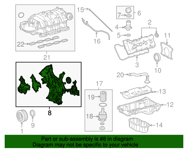 11310-0S010 - Timing Cover - 2007-2022 Toyota | OEM Genuine Toyota Parts