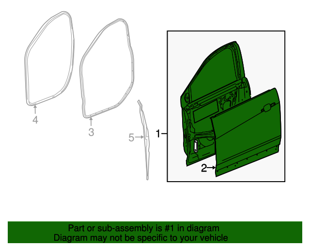 2017-2024 Cadillac XT5 Front Driver Side Door 84542296 GM ...