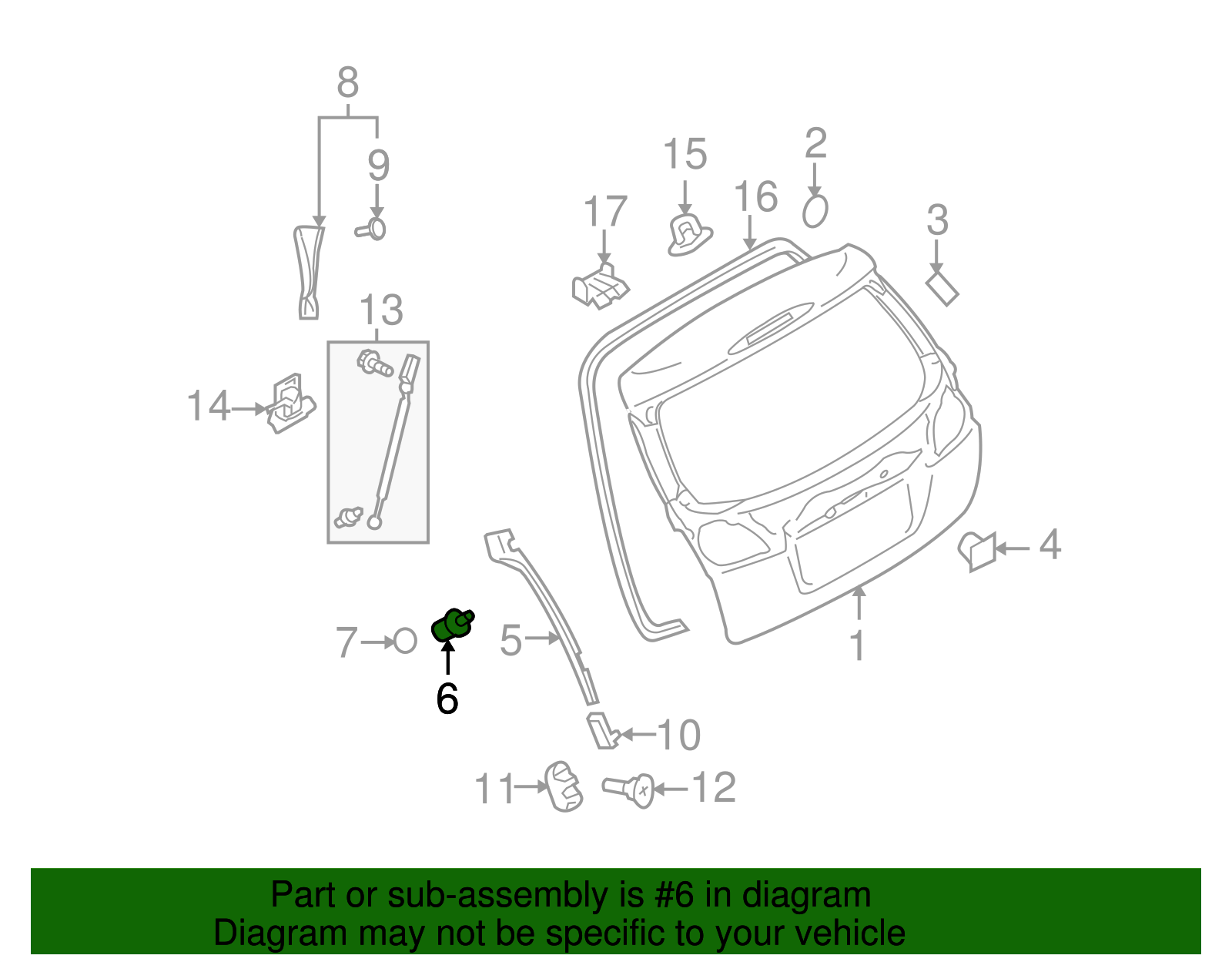 2010-2014 Subaru Outback Cover Stopper 909270002 | Subaru Parts Store