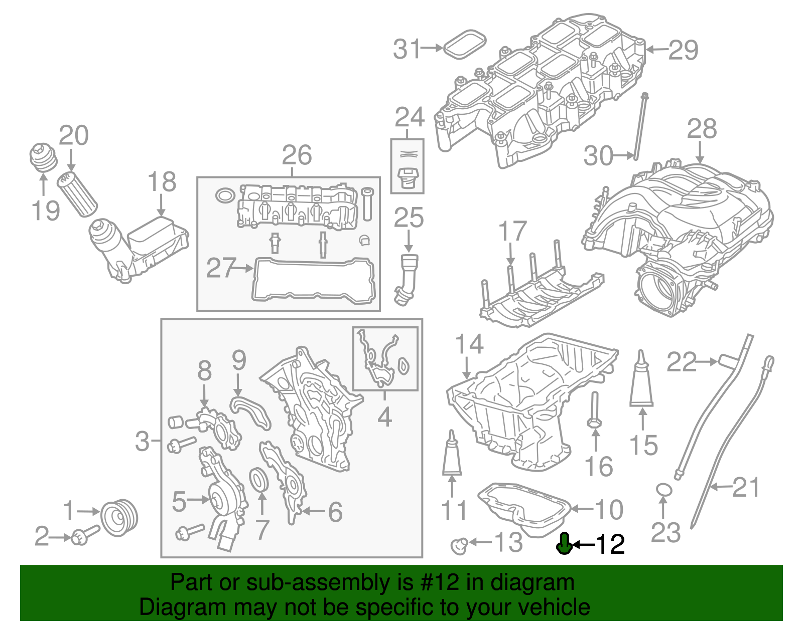 2011-2025 Mopar Lower Oil Pan Bolt 06509210AA | Mopar Parts Canada