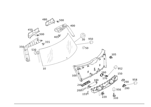 Rear-End Door/Rear-End Window Detachable Parts for 2010 Mercedes-Benz ...