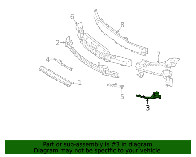 238-885-58-01 - Bumper Cover Support Rail Bracket 2021-2023 Mercedes ...