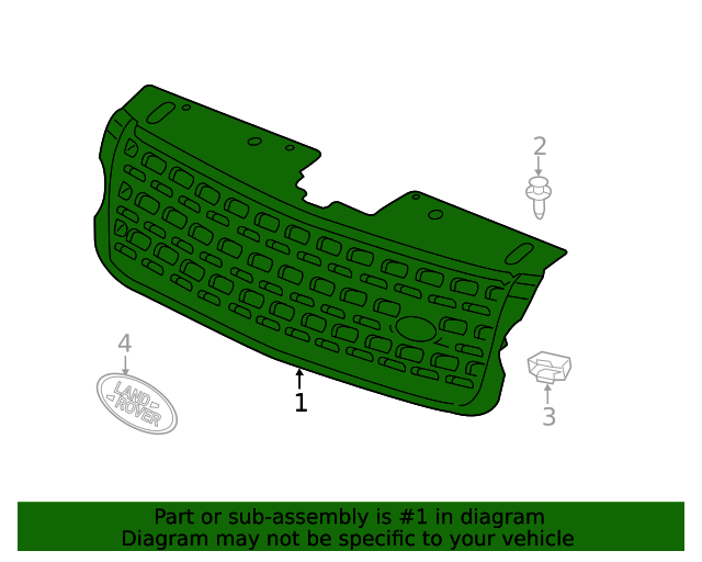 Genuine Grille for 2021-2022 Land Rover Range Rover | Land Rover Part ...