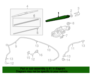 BJT6-67-421 - Wiper Arm 2014-2018 Mazda 3 | AutoNationParts.com