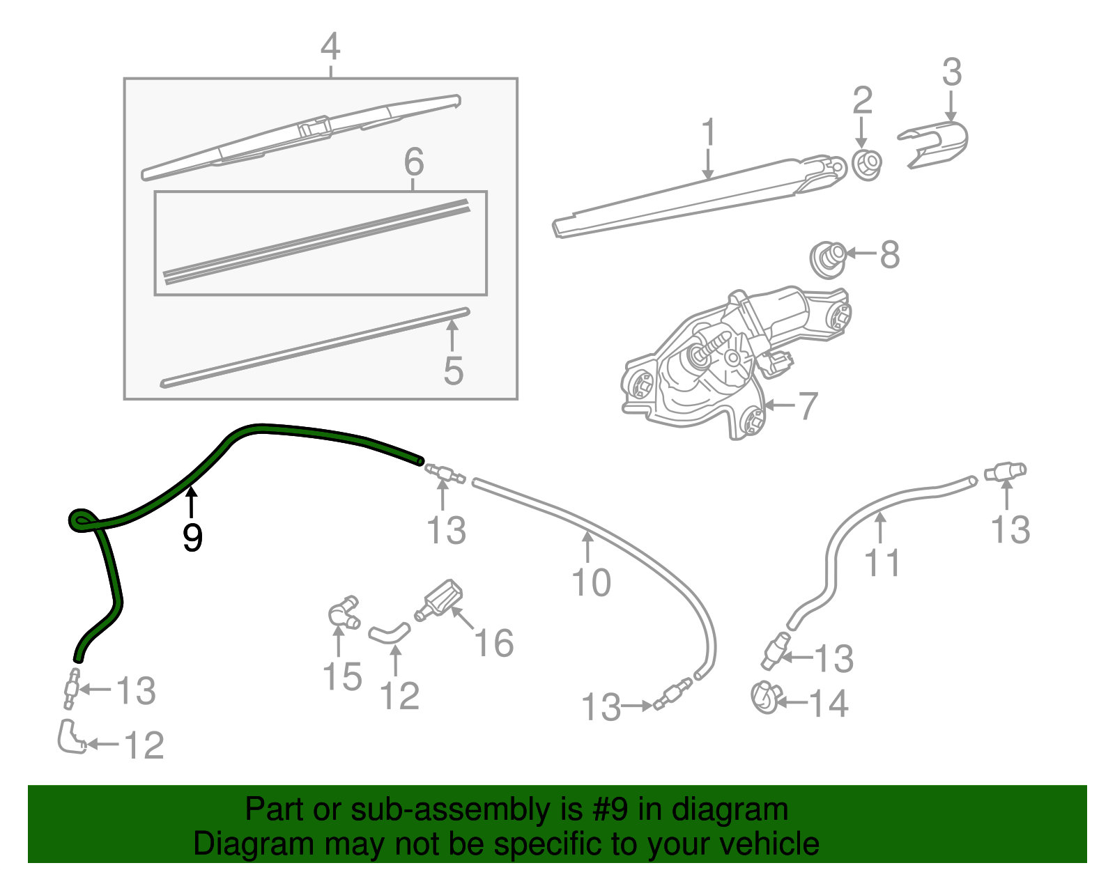 BJT6-67-4E0 - Washer Hose 2014-2018 Mazda 3 | Florida Mazda Parts