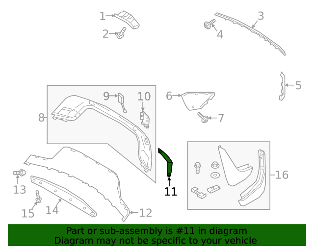 LR128206 - Fog Lamp Bezel 2020-2023 Land Rover Range Rover Evoque ...