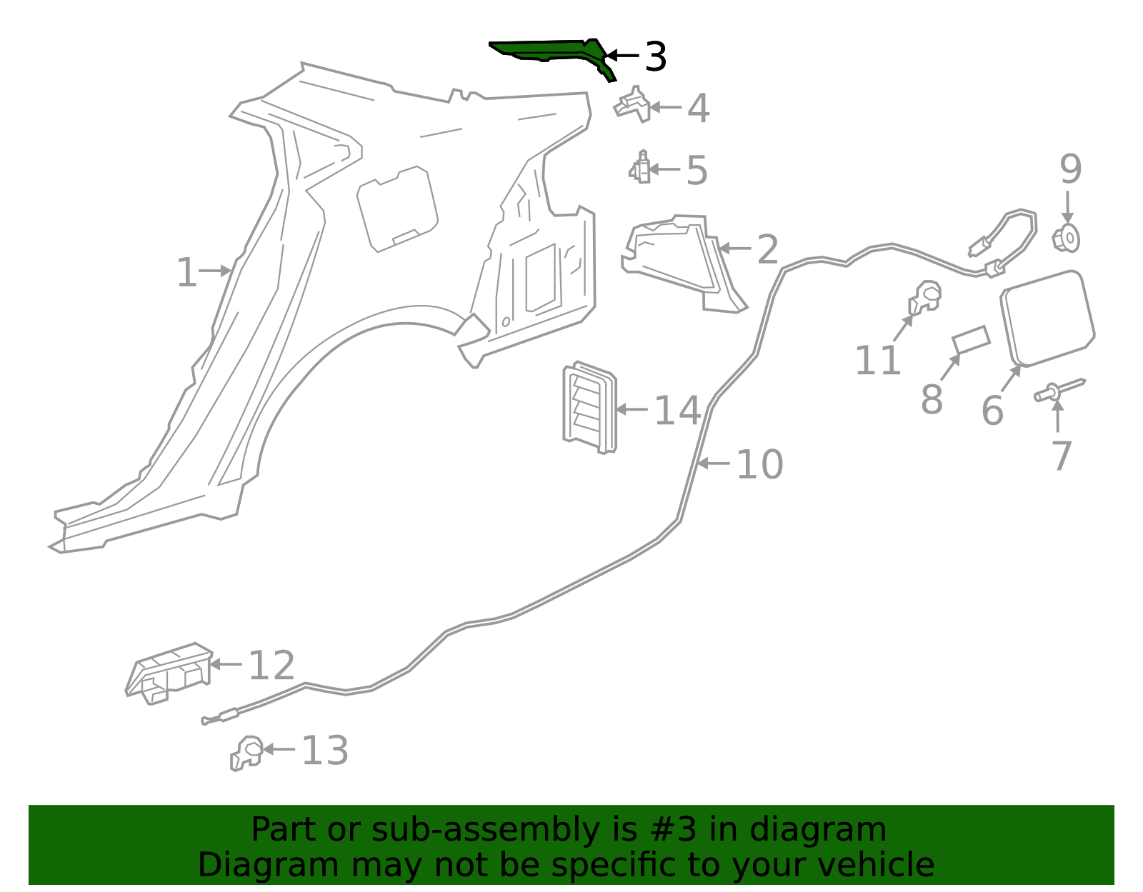 2020-2024 Toyota Corolla Quarter Panel Gutter 61622-02260 | Toyota ...