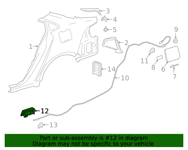 2020-2023 Toyota Corolla Release Handle 64606-12130 | Toyota Parts Center