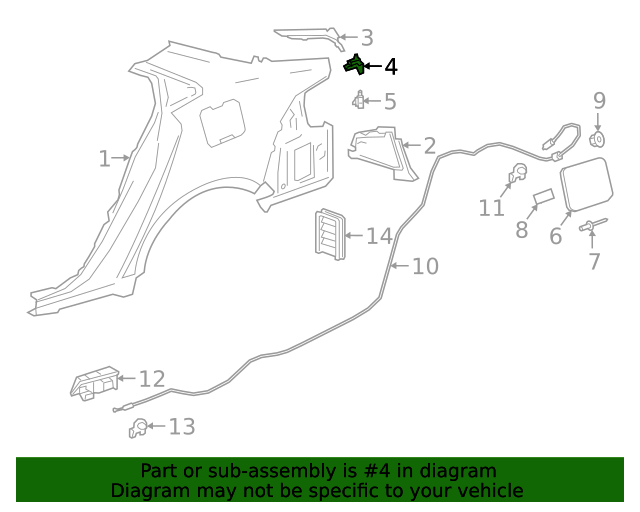 2020-2024 Toyota Corolla Trough Inner Reinforced 61627-02150 | Toyota ...