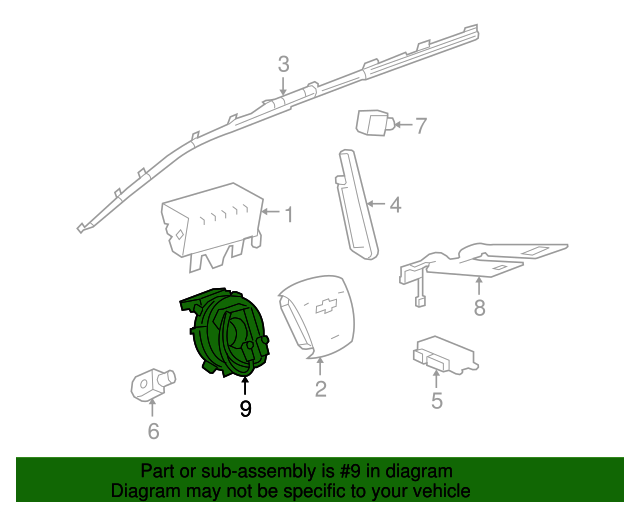 2010-2022 GM Steering Wheel Airbag Coil 22899138 GM | GMPartsDirect.com