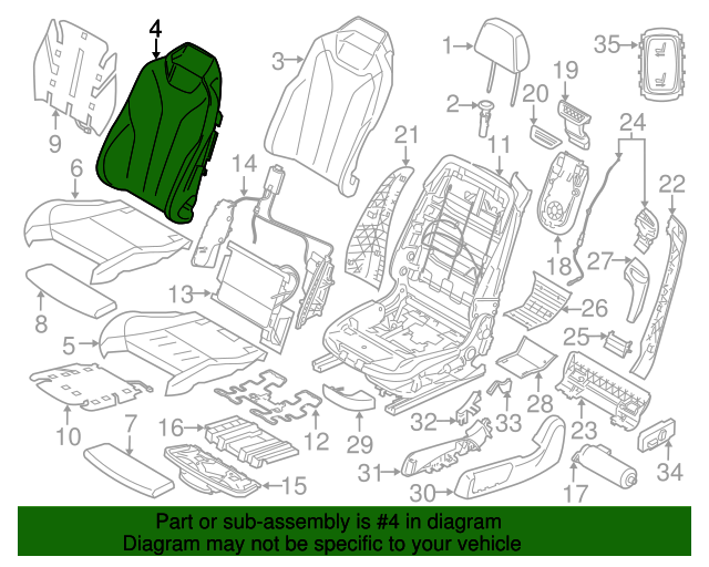 52-10-9-109-133 - Seat Back Cushion Cover 2019-2020 BMW ...